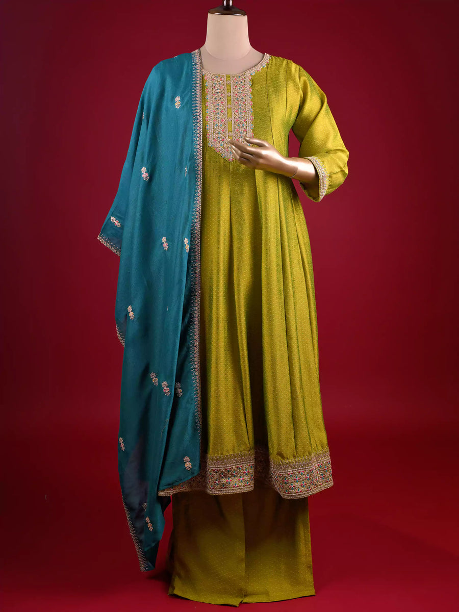 Traditional Dori Work Mehndi Anarkali Ethnic Dress – SHREE SHIVAM ...