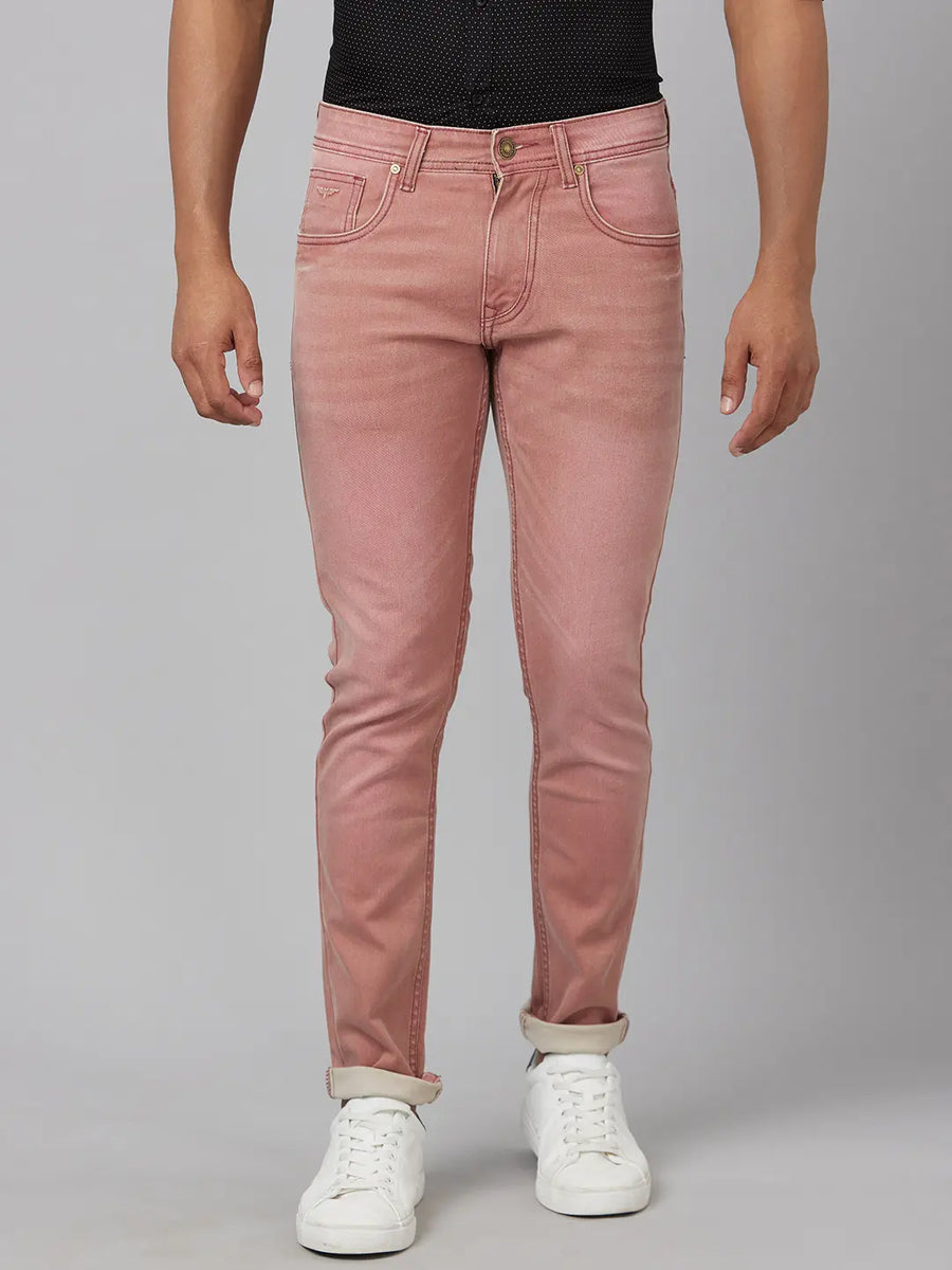 Mens Pink Clean Look Slim Fit Strechable Jeans – SHREE SHIVAM: Clothing ...